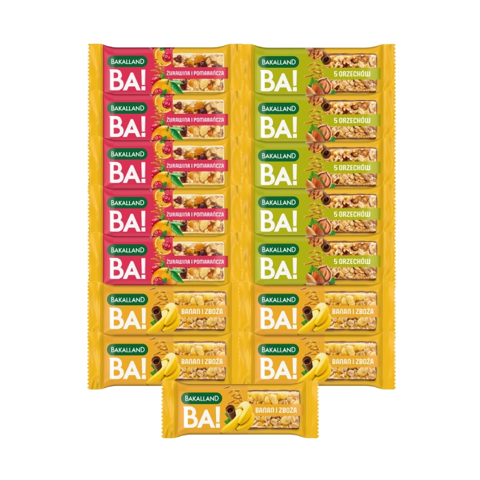 Zestaw Ba! Batony zbożowe 15x 40g| Bakalland | Sklep BeBio